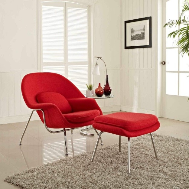 Modern Fiberglass Womb Chair Fabric Rocking Lounger Chair
