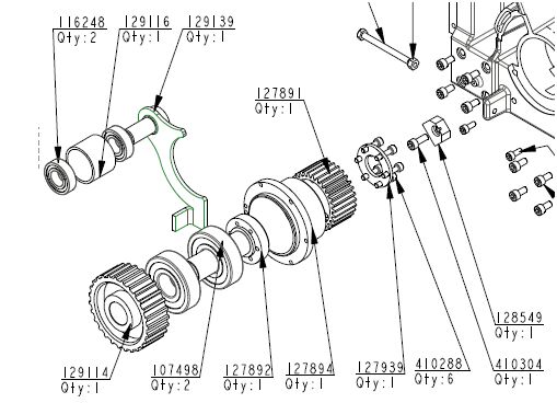 127891 X Spindle Gear suitable for Auto Vector Cutter MP6 MP9 MH MX IX 0