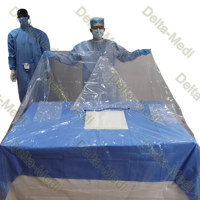 Vertical Isolation Pack Disposable Surgical Packs With Transparent Polyethylene Drape 0