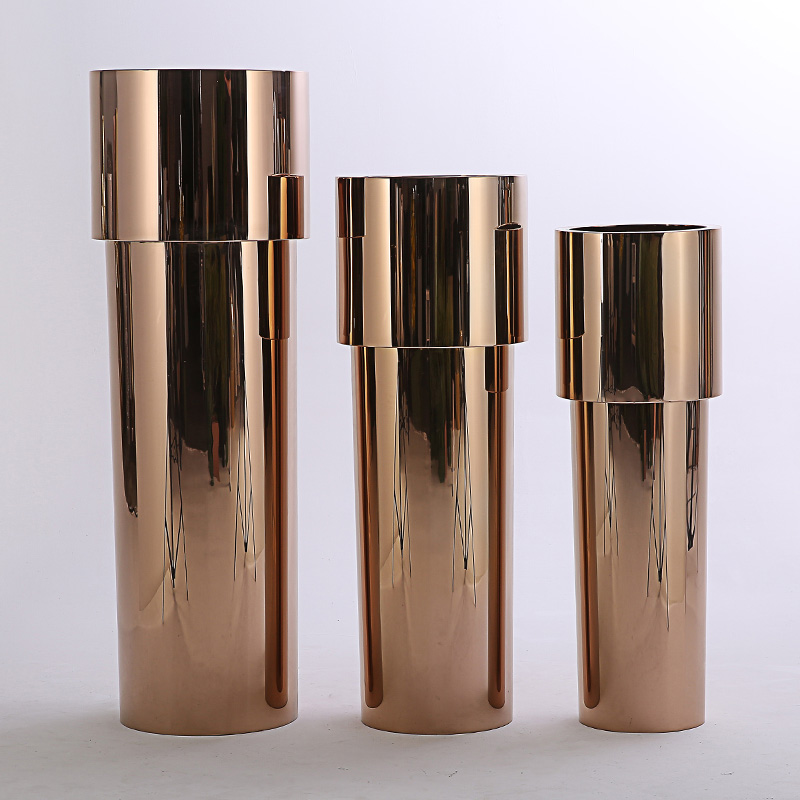 110cm tall cylinder stainless steel outdoor planters for celebration 1