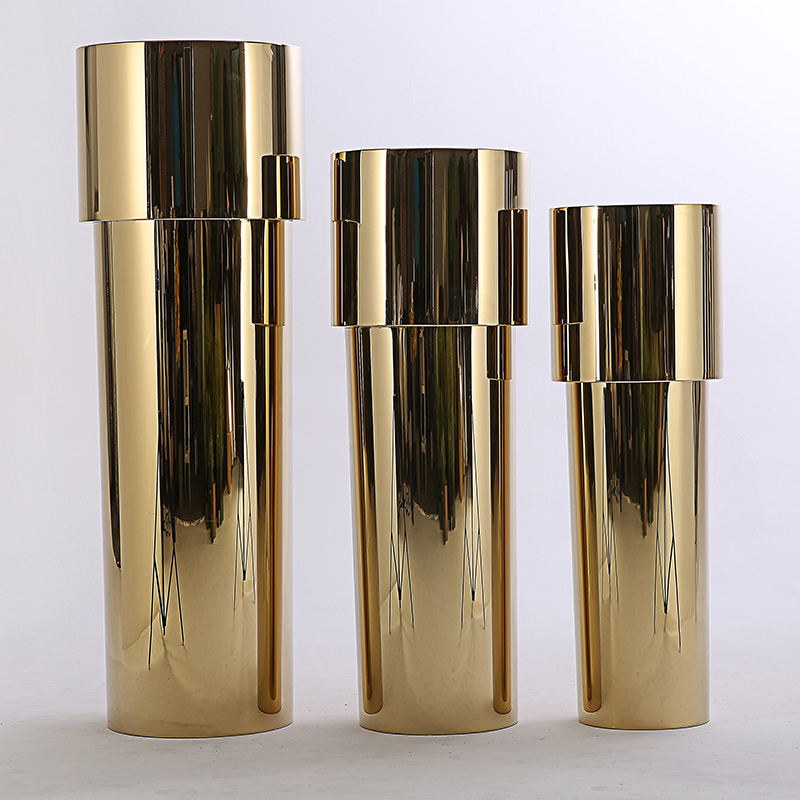 110cm tall cylinder stainless steel outdoor planters for celebration 2