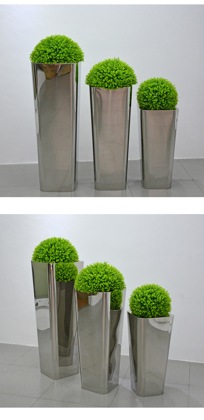 tall mirror surface stainless steel planter box wholesale 0