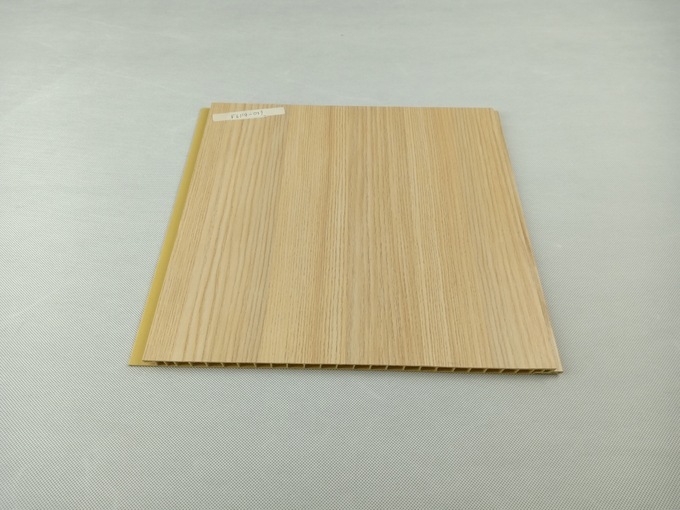 300mm width 9mm thickness wpc interior wall panel board teak wood color wall sheet hollow type water proof 1