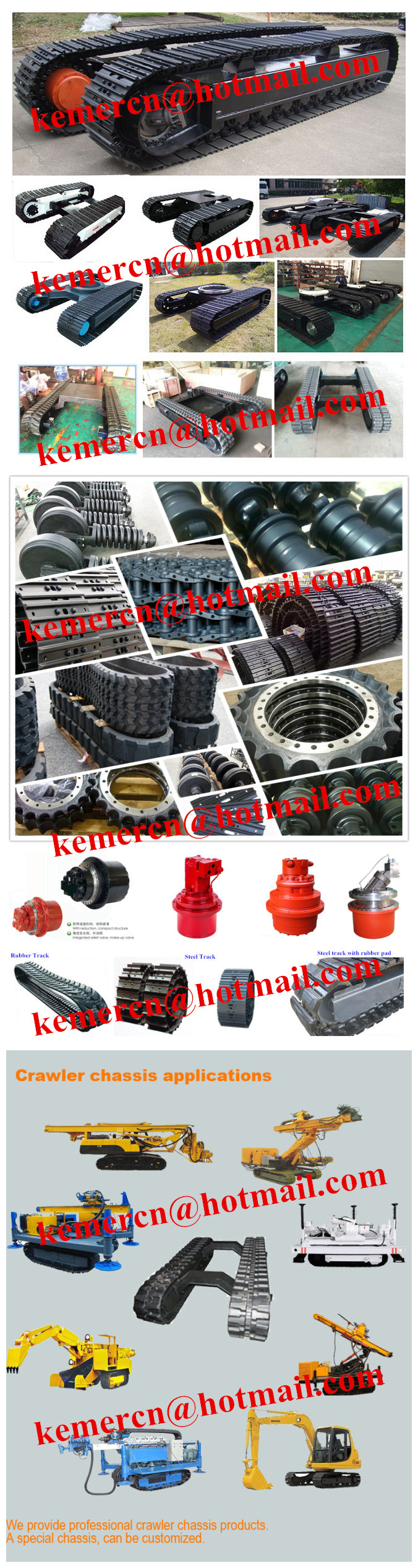rubber track undercarriage crawler undercarriage track chassis steel track undercarriage