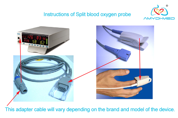Spo2 Sensor Trapezoid 15P 3M Gray Adult Pediatric Reusable Spo2 Sensor TPU Material 2