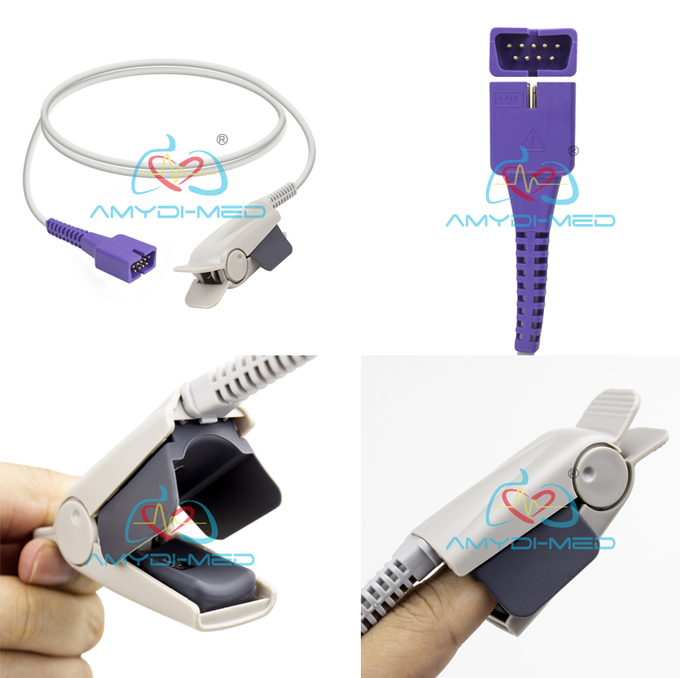Finger Nellcor Spo2 Sensor 30bpm - 245bpm DB9 9P Plug Medical Parts 0