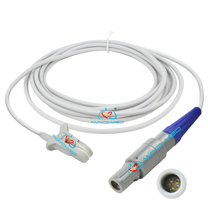 Biolight Edan Reusable Spo2 Sensor Medical Cables TPU 3m Adult Ear Clip Spo2 Sensor 0