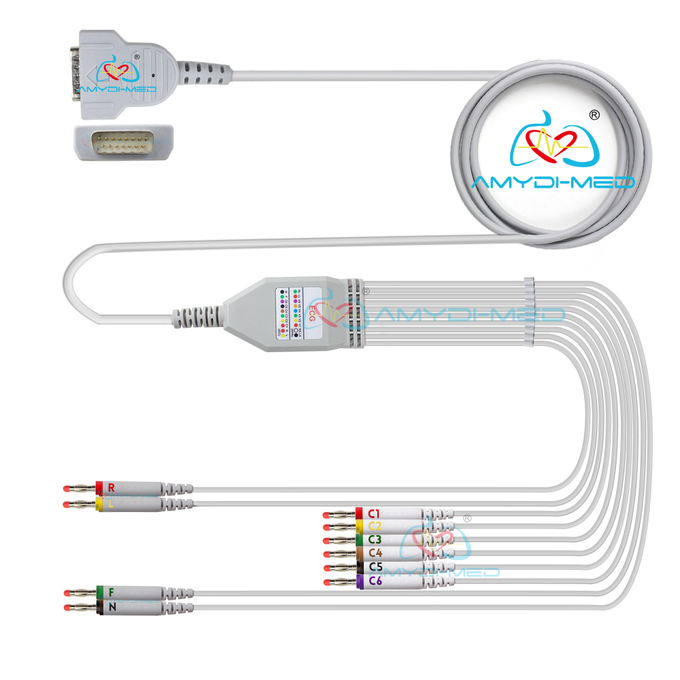 2.4m DB15 ECG Cable One Piece 10 Lead Banana EKG Cable Compatible GE Marquette 1