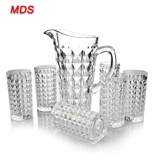 Hot sale 1420ml machinemade custom diamond glass pitcher set