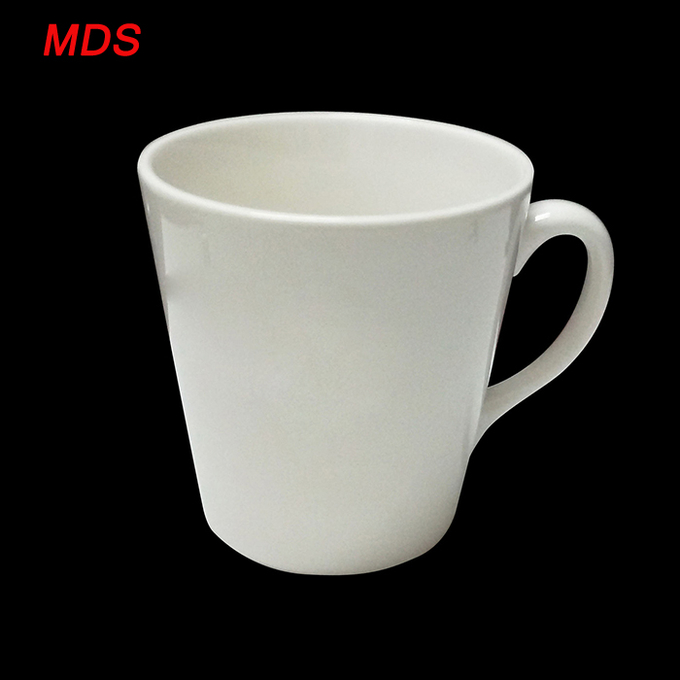 Dishwasher safe white 20oz bone china coffee mug with handle