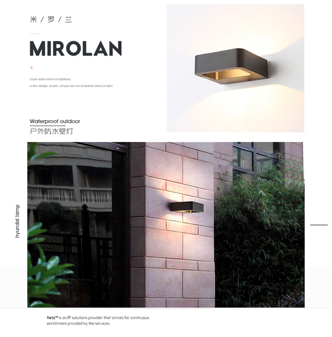 MIROLAN Outdoor Wall Lights,Gray Aluminum Up Down Wall Sconce Lamp IP54 7W 3000K Warm White LED Outdoor Lights