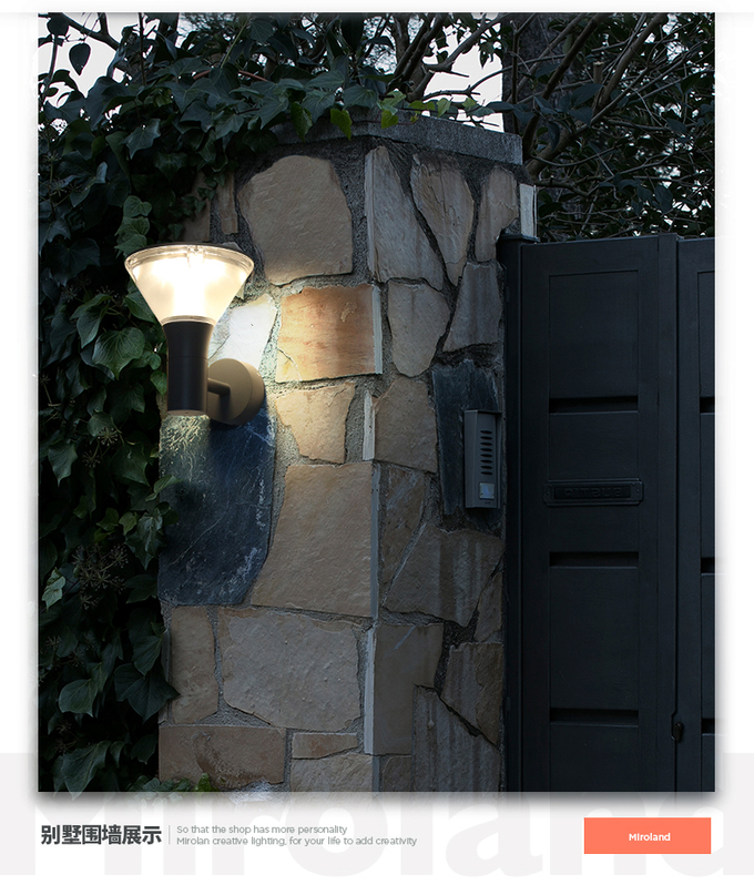 MIROLAN Rectangule Outdoor Wall Lights,Patio Dark Gray Aluminum Modern LED Wall Lamp IP54