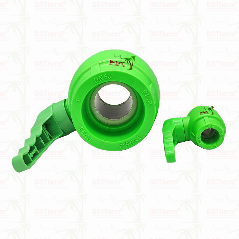 PPR Plastic Ball Valve With Waving Handle and Brass Ball Ergonomic Waving Handle 20-63mm 4