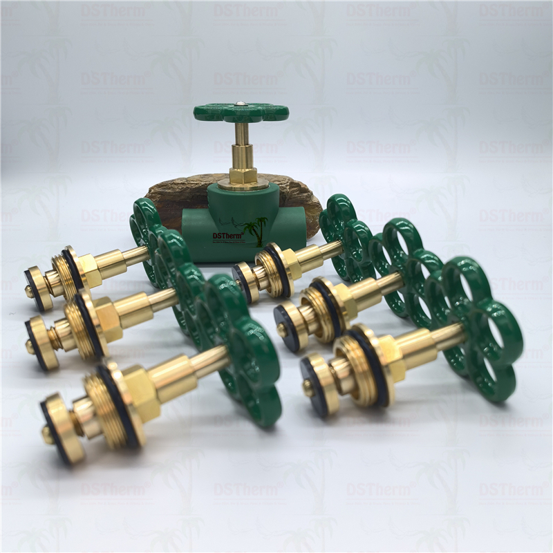 Customized Heavier Type Stop Valve Cartridge With Green Handle Brass Cartridge Brass Spindle Valve Top Part 4