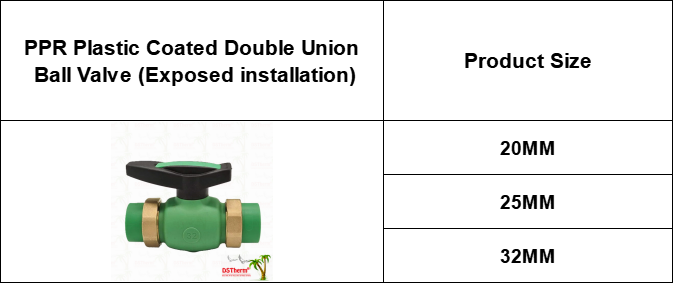 PPR Union Ball Valve Full Bore Ppr Double Union Ball Valve Exposed Installation 0