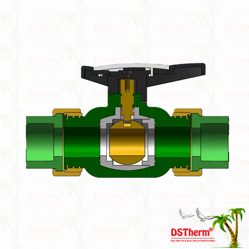 PPR Union Ball Valve Full Bore Ppr Double Union Ball Valve Exposed Installation 2