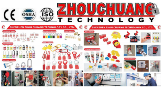 ZC-G11 China cheap short nylon shackle safety lockouts with ABS plastic body