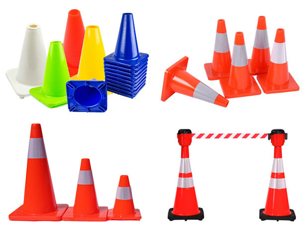 28inch Durable High Visibility Orange PVC Road Cone Wide Body 1