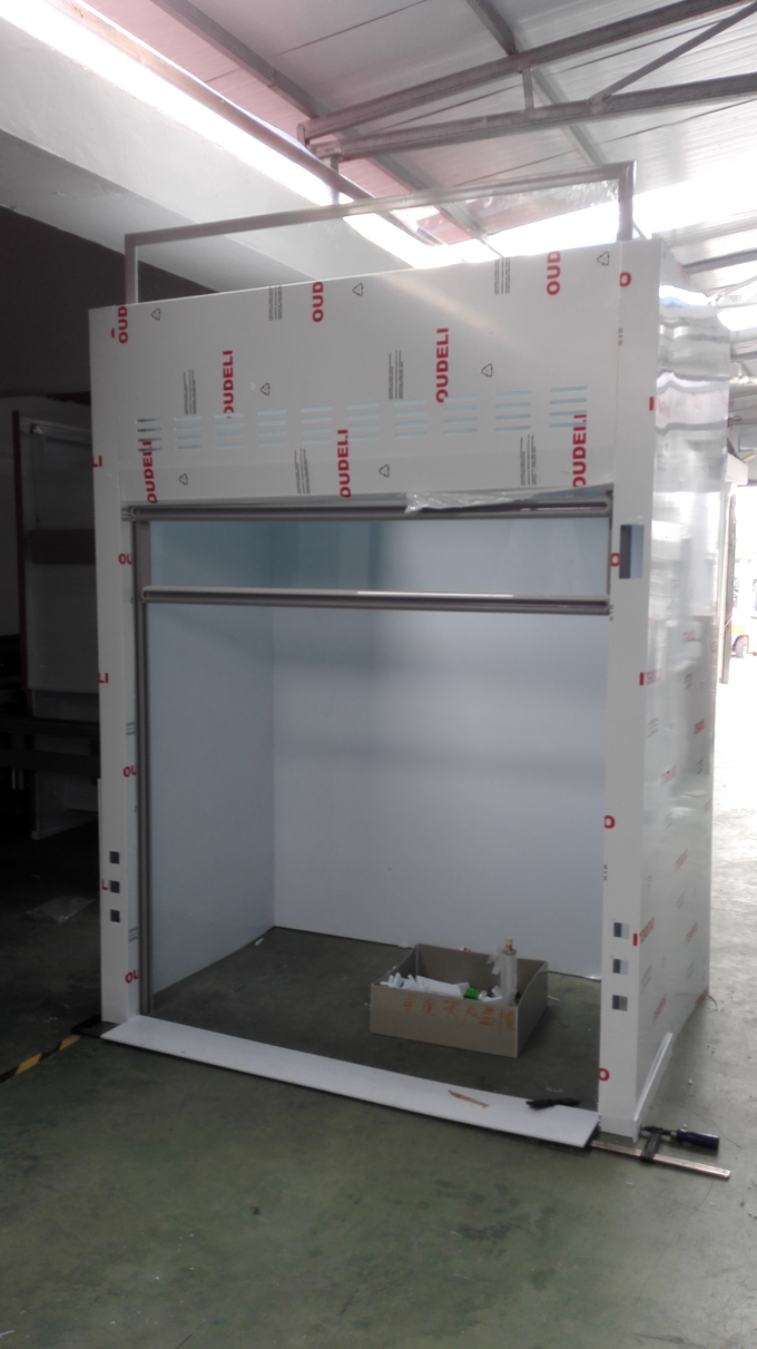 PP laboratory furniture CE Approved walk in labo fume hood polypropylene floor mounted fuming cabinet fume cupboard