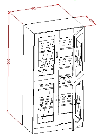 Laboratory Glassware Cupboard Lab Storage Cabinet Labware Cabinet Steel Utensil Cupboard Vessel Cabinet