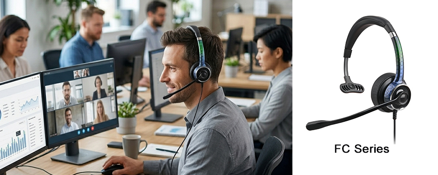 How does call center headset noise canceling filter out keyboard sounds?
