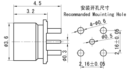 SSMP Male RF Coaxial Connector – PCB Solder Type with Glass Sintering 0