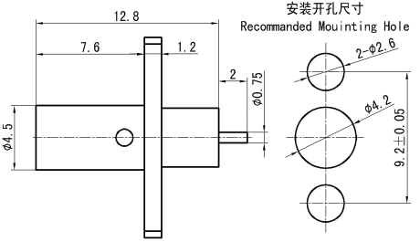 SMP Male RF Coaxial Connector – Limited Detent, Microstrip Type, Flange Mounted 0