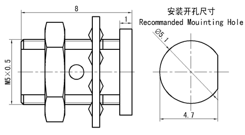 SMP Male to SMP Male RF Coaxial Adapter – Limited Detent, Thread-In Mount 0
