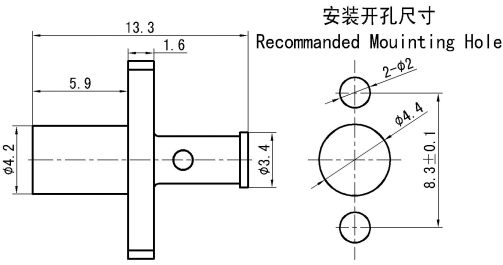 SMP Male RF Coaxial Connector – Limited Detent, Flange Mount, Compatible with Coated CXN3506 Cable 0