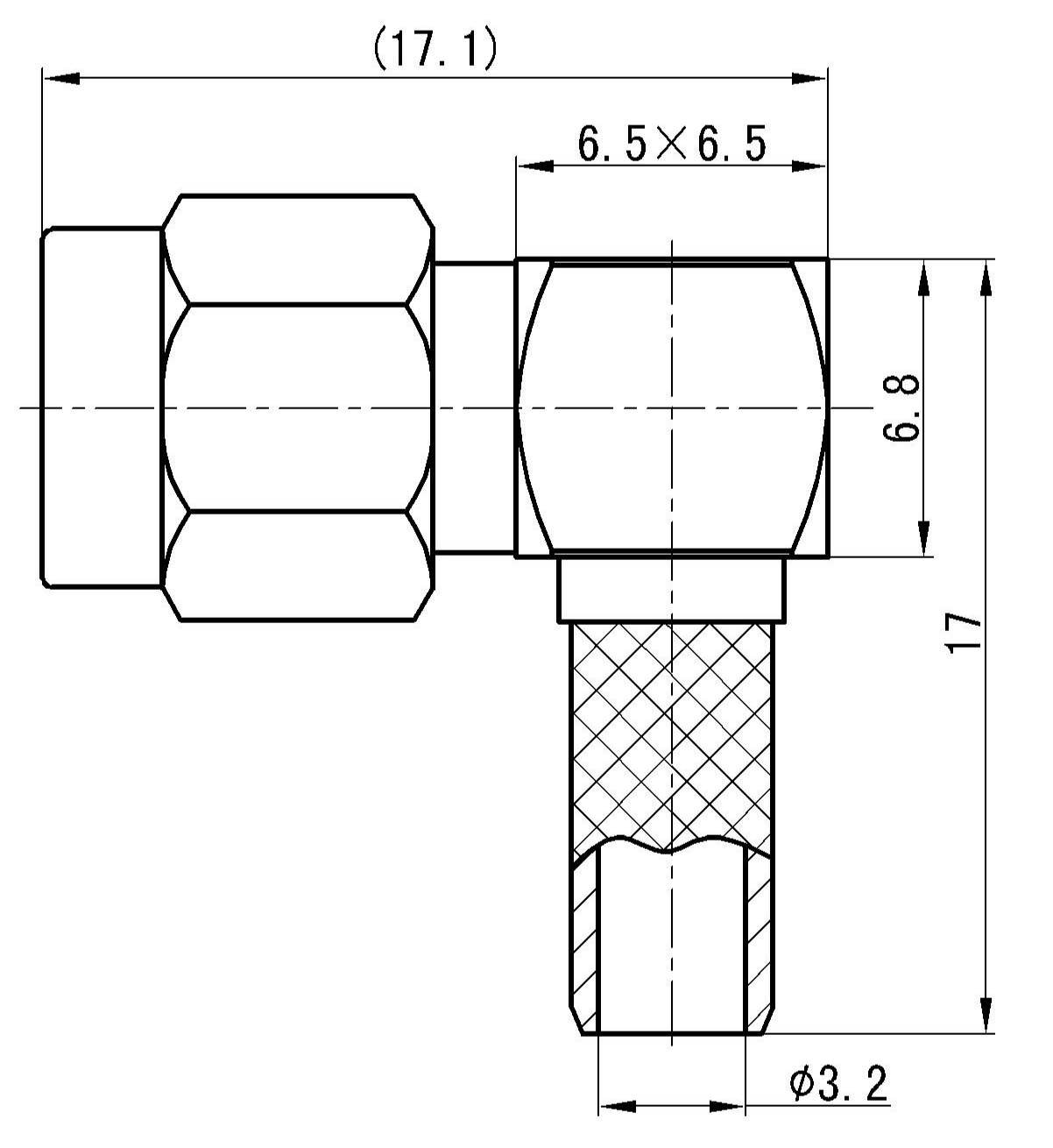 SMA Male Right-Angle RF Coaxial Connector – 90° for RG142B/U Cable 0