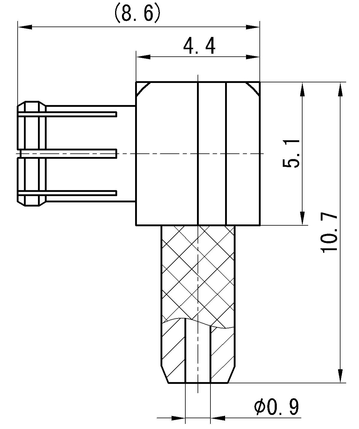 MCX Male Right-Angle RF Coaxial Connector – Compatible with RG178/U Cable 0