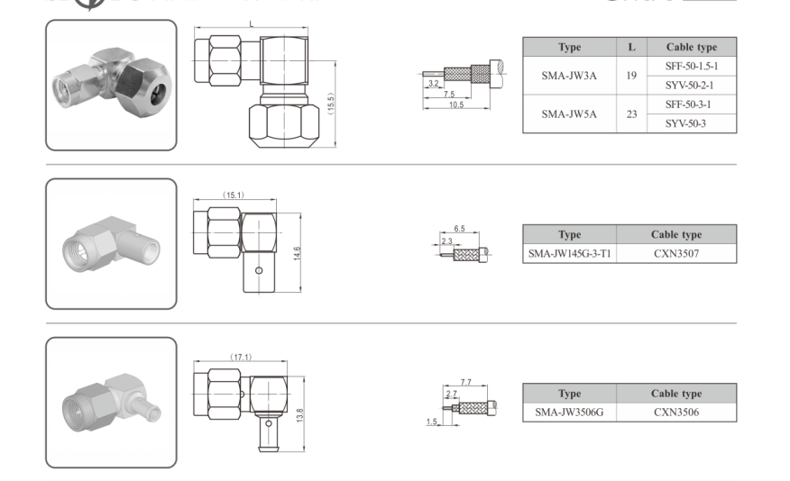 SMA Male RF Coaxial Connector – Right Angle 90°, Compatible with RG316/U Cable 2
