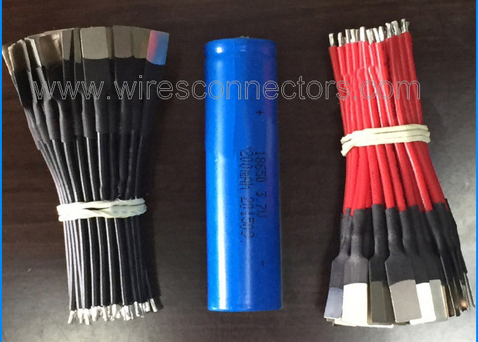 6x14 Battery Welding Nickel Steel Terminals Crimped with 22AWG Wire Connectors
