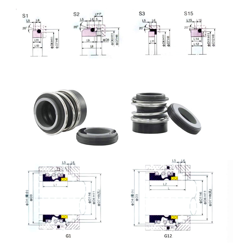 T100, T112, T113, T100S20 אלסטומר מלו לבורגמן MG1 / MG12 / MG13 mg1-32 חותם מכני