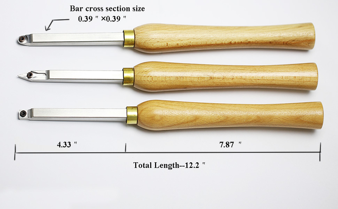 Mini-Hartmetall-Holzdrehmeißel-Kombiset mit Holzgriff zum Drechseln von Stiften oder kleinen bis mittelgroßen Drechselprojekten 5